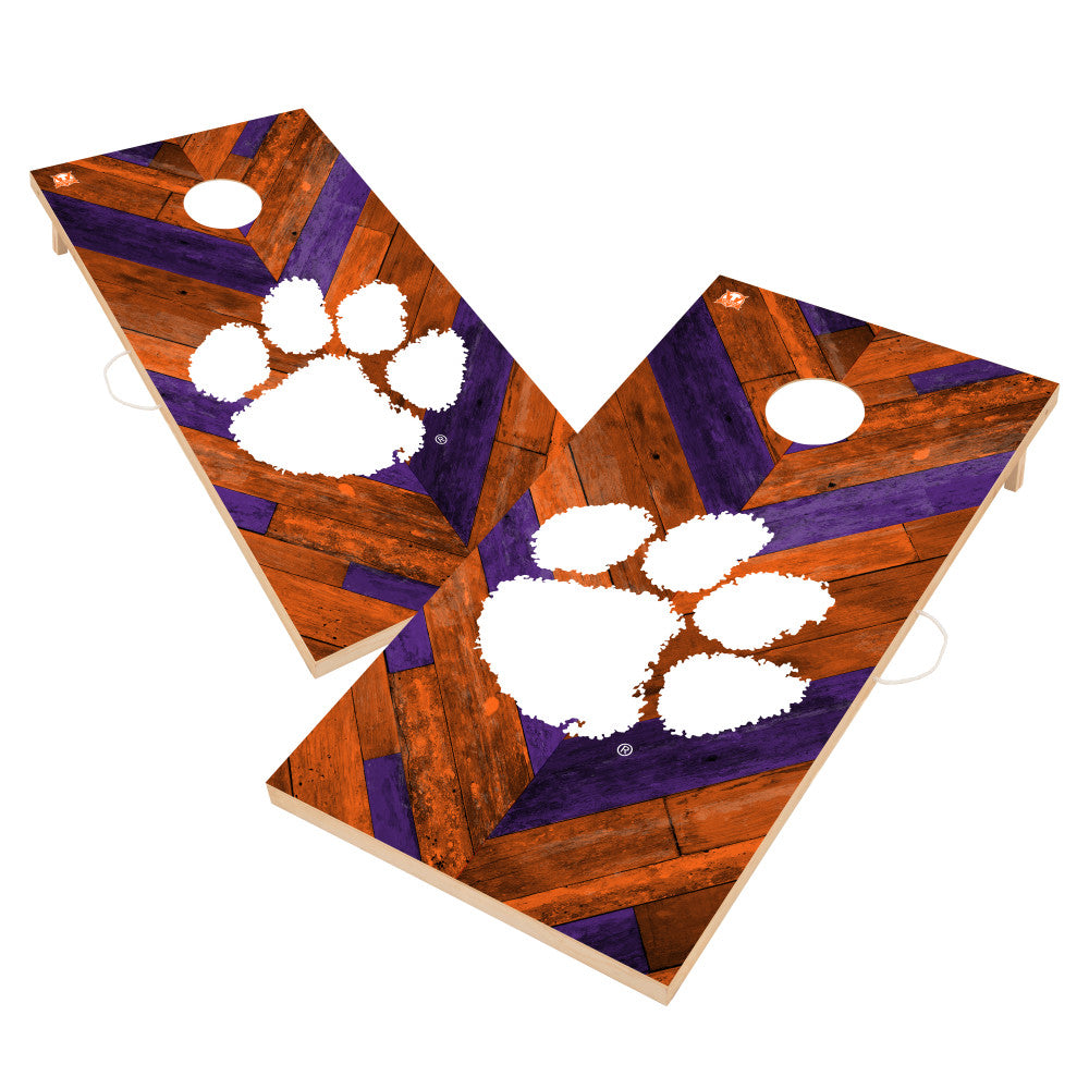 Clemson University Tigers 2x4 Solid Wood Cornhole | Victory Tailgate